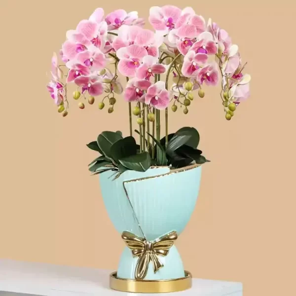 Light luxury high-end tulip Butterfly Ceramic Flowerpot