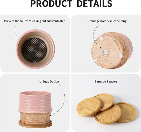 Wholesale Two-Tone Pattern Ceramic Flower Pots