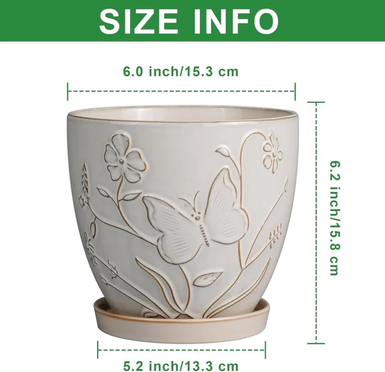 Wholesale Embossed Butterfly Ceramic Flower Pot – Elegant Glazed Planter