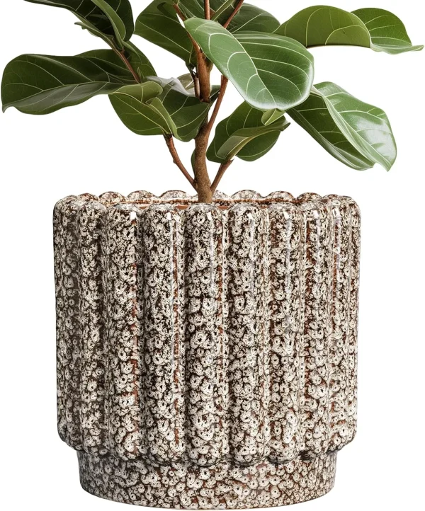Textured Ceramic Planter – Wholesale Fluted Glaze Flower Pot
